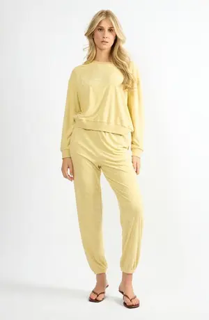 VIENS AVEC MOI Terry Lounge Pants - Vintage Yellow