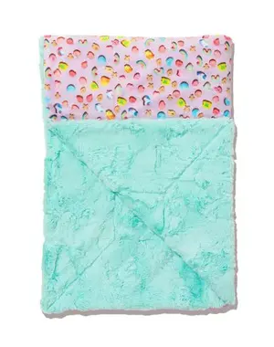 CRICKLE DAISY Snuggle Blanket Aqua Blue/ Light Pink
