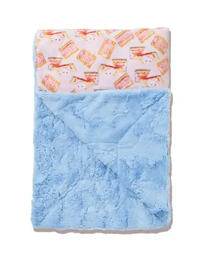 CRICKLE DAISY Snuggle Blanket Bright Blue/ Peach Pink