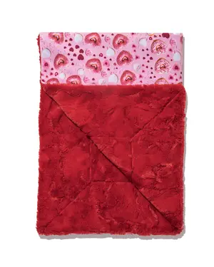 CRICKLE DAISY Snuggle Blanket - Bright Red/ Light Pink