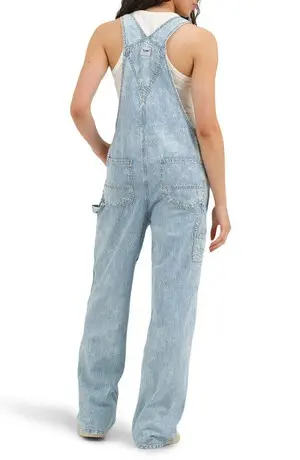 LEEM Pinstripe Relaxed Denim Overalls