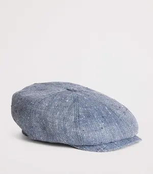 Stetson Silk-linen Herringbone Flat Cap