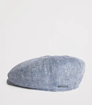 Stetson Silk-linen Herringbone Flat Cap