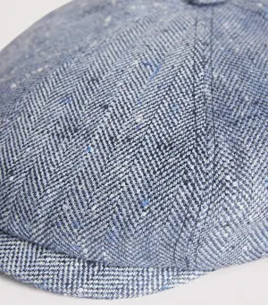 Stetson Silk-linen Herringbone Flat Cap