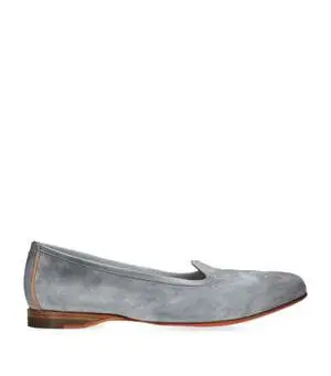 Santoni Suede Andrea Loafers - Blue