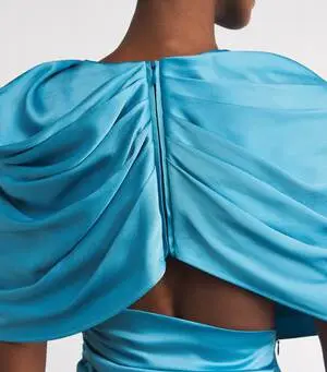 Stella McCartney Satin Draped Gown - Blue