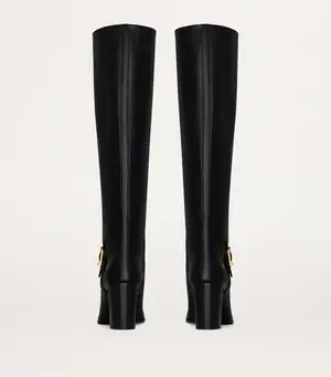 Saint Laurent Leather Knee-high Boots 75 - Black