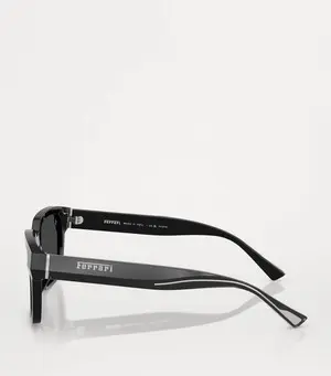 FERRARI Acetate Square Polarized Sunglasses - Black