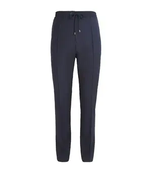 Pal Zileri Stretch-wool Drawstring Trousers - Navy