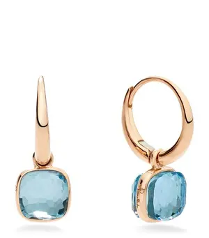 Pomellato Nudo Blue Topaz Drop Earrings - Rose Gold
