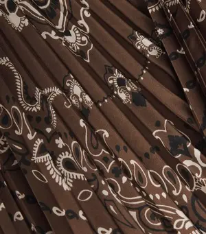 Sandro Bandana Print Pleated Maxi Skirt
