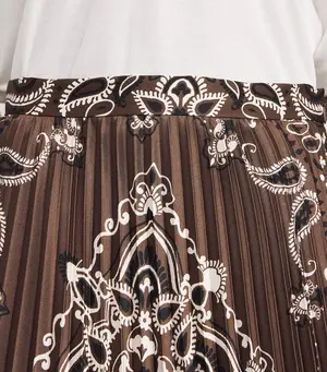 Sandro Bandana Print Pleated Maxi Skirt