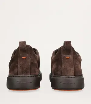 Santoni Suede Slip-on Sneakers - Brown