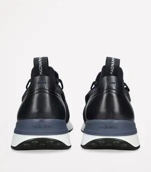 Magnanni Leather-trim Grafton Sneakers - Navy