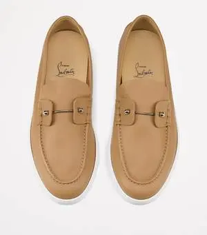 CHRISTIAN LOUBOUTIN Chambeliboat Leather Loafers - Beige