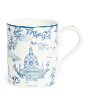 Harrods Bone China Toile Mug - Blue
