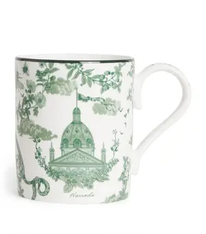 Harrods Bone China Toile Mug - Green