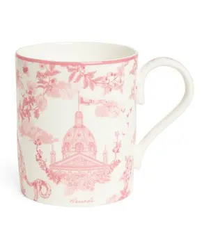 Harrods Bone China Toile Mug - Pink