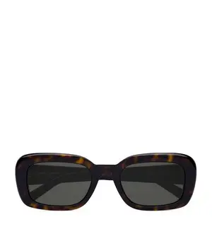 Saint Laurent Tortoiseshell Rectangle Sunglasses - Brown