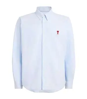 AMI Paris Cotton De Coeur Shirt - Blue