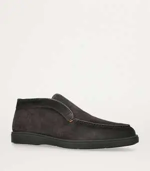 Santoni Suede Detroit High-top Loafers - Grey