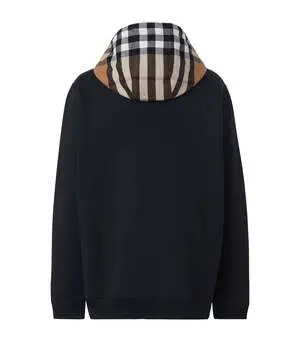 Burberry Check Trim Zip-up Hoodie