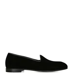 Zegna Velvet Gala Loafers - Black