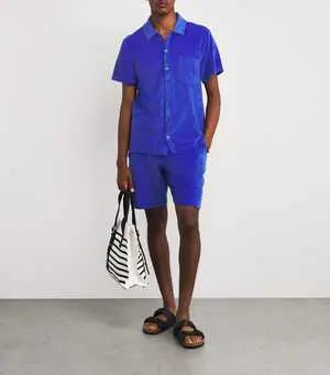 Vilebrequin Cotton-blend Terry Bermuda Shorts - Blue