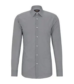 BOSS Printed Slim-fit Shirt - Blue