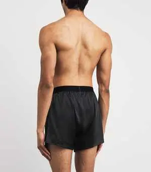 TOM FORD Stretch-silk Boxer Shorts - Black