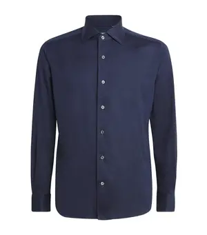 Corneliani Cotton Jersey Shirt Navy