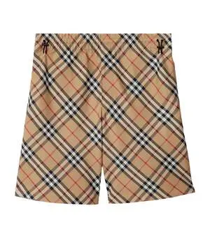 Burberry Relaxed Check Shorts - Yellow