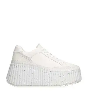 Chloé Leather Nama Runner Platform Sneakers - White