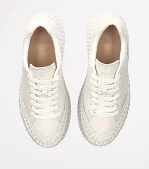 Chloé Leather Nama Runner Platform Sneakers - White