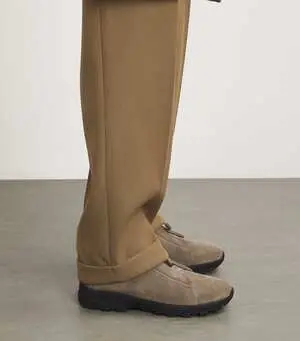 Zegna Suede High-top Sneakers - Beige