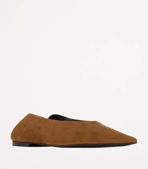 Saint Laurent Suede Zaza Ballet Flats - Brown