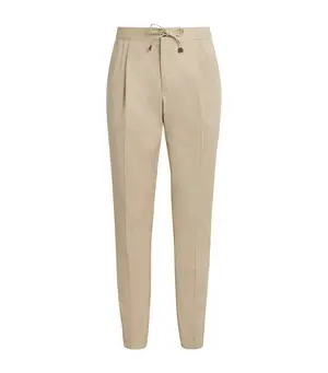 SLOWEAR Cotton-blend Tailored Trousers - Beige
