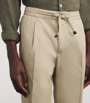 SLOWEAR Cotton-blend Tailored Trousers - Beige