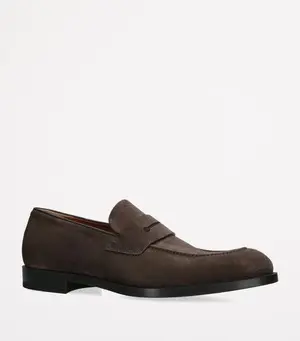 Zegna Suede L'asola Loafers - Brown