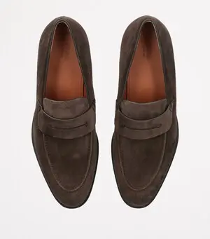 Zegna Suede L'asola Loafers - Brown