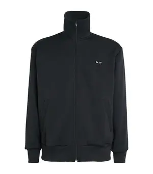 Play Comme Des Garcon Zip-up Heart Sweatshirt - Black