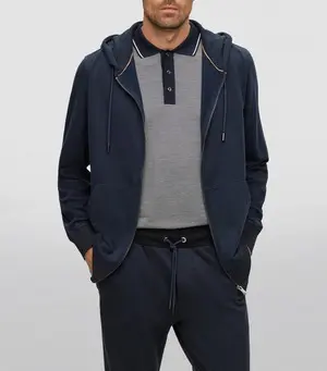 BOSS Cotton-cashmere Zip Up Hoodie