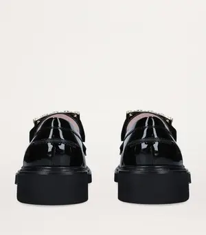 ROGER VIVIER Patent Loafers With Strass Buckle
