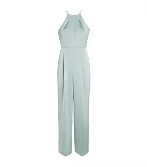 Max & Co. Satin Halterneck Jumpsuit Green