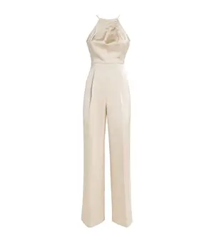 Max & Co. Satin Halterneck Jumpsuit - White