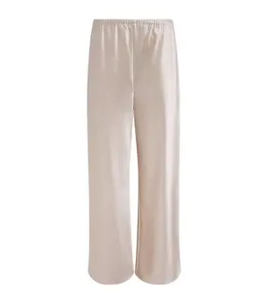 Almada Label Satin Wide-leg Trousers