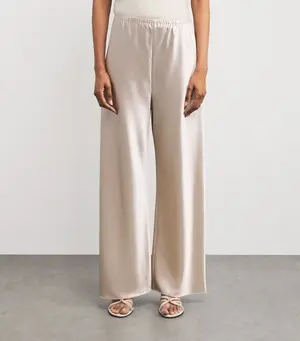 Almada Label Satin Wide-leg Trousers