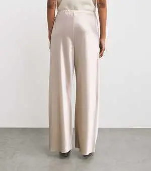 Almada Label Satin Wide-leg Trousers