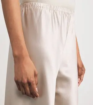 Almada Label Satin Wide-leg Trousers