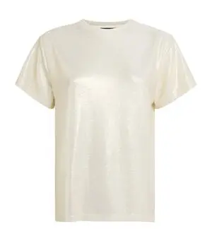 Maje Lamé T-shirt - Gold